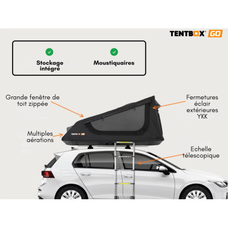 Tente de Toit TentBox Go – ultra-légère, rapide et polyvalente